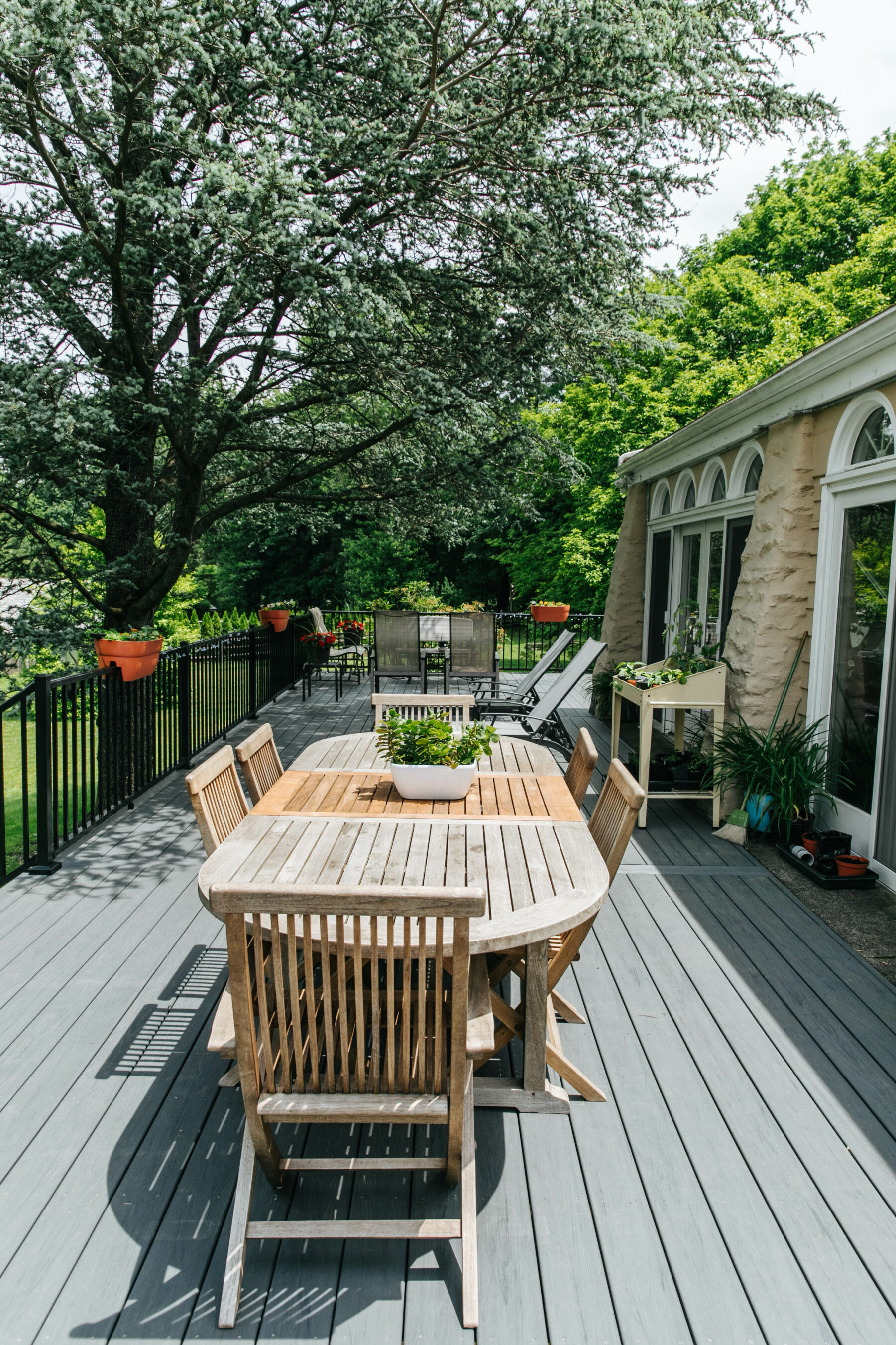 TimberTech Deck with Aluminum Railing - Amazon Mist color