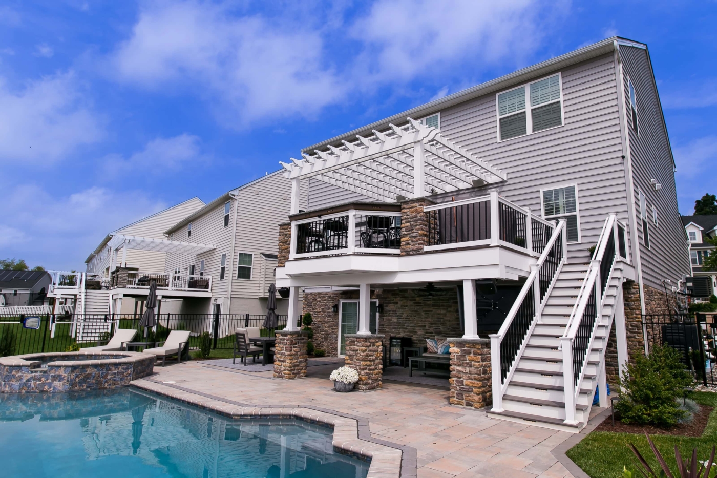 Bi-Level Pool Deck With Bar - Downingtown, PA - Integrous Fences and Decks