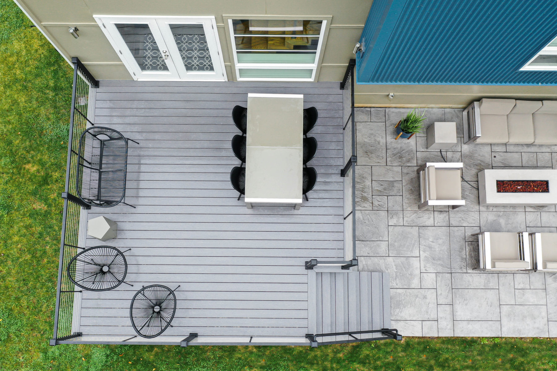 Azek deck with Aluminum Railing - Integrous Fences and Decks