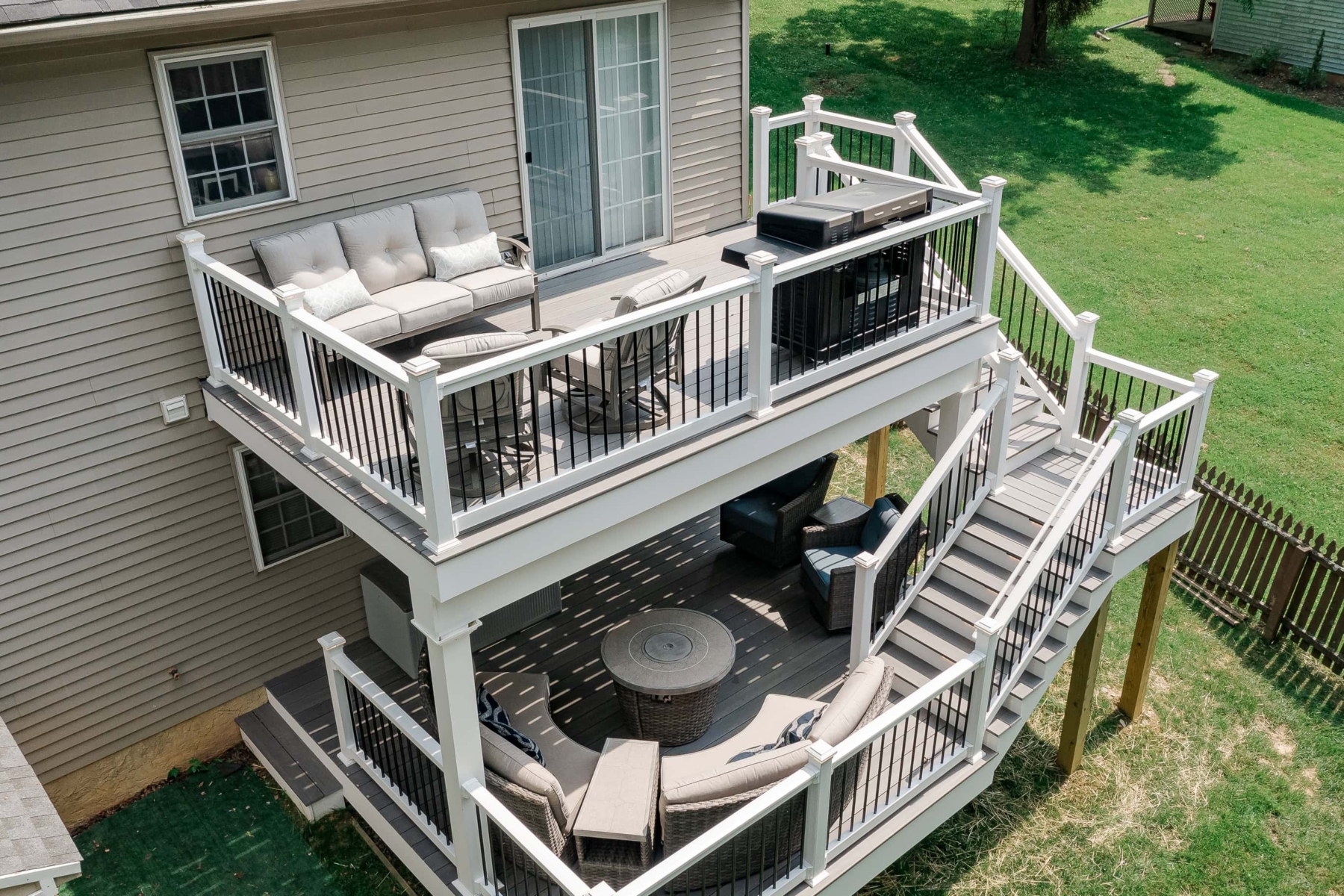 Double Deck Outdoor Hosting Space - Downingtown, PA - Integrous Fences ...