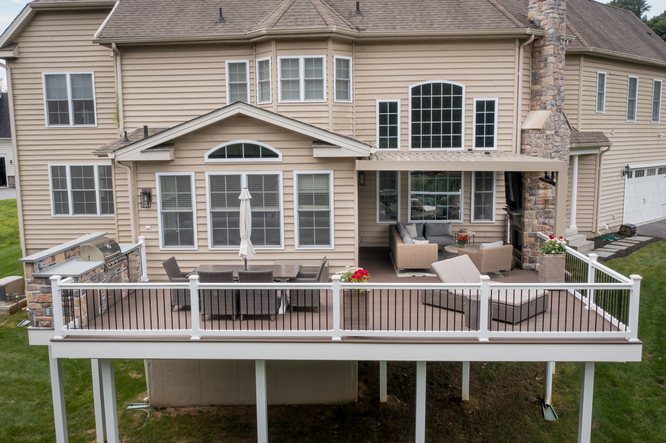Deck With Louvered Roof - Glen Mills, PA - Integrous Fences and Decks