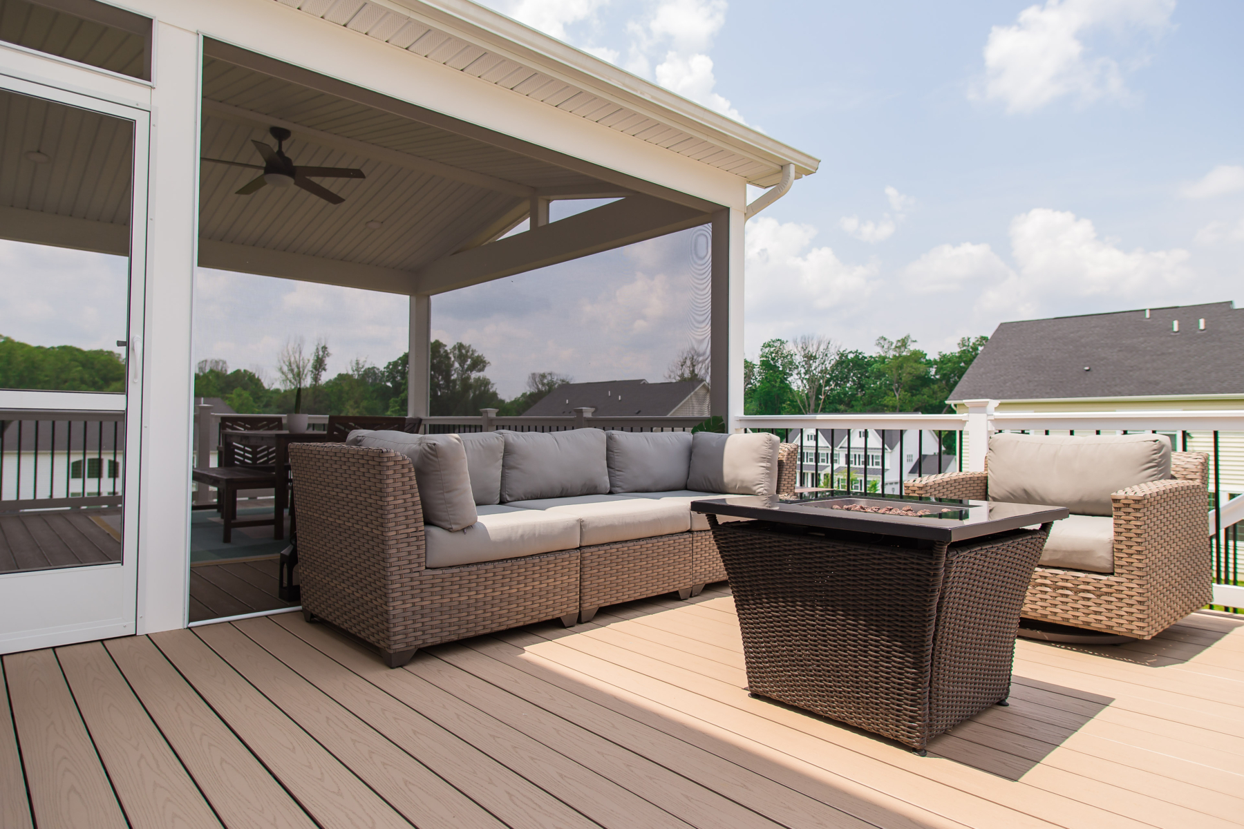 Partially Enclosed Deck With Roof - West Chester, PA - Integrous Fences ...