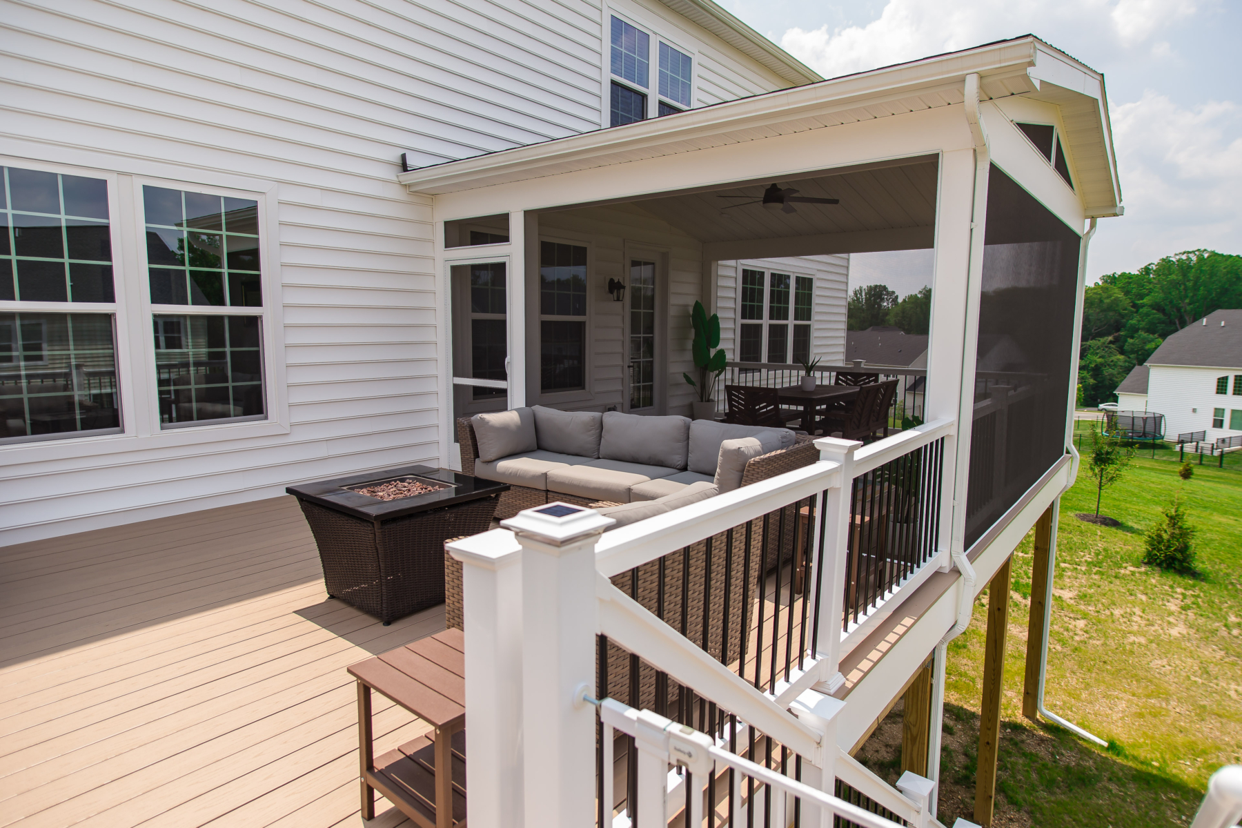 Partially Enclosed Deck With Roof - West Chester, PA - Integrous Fences ...