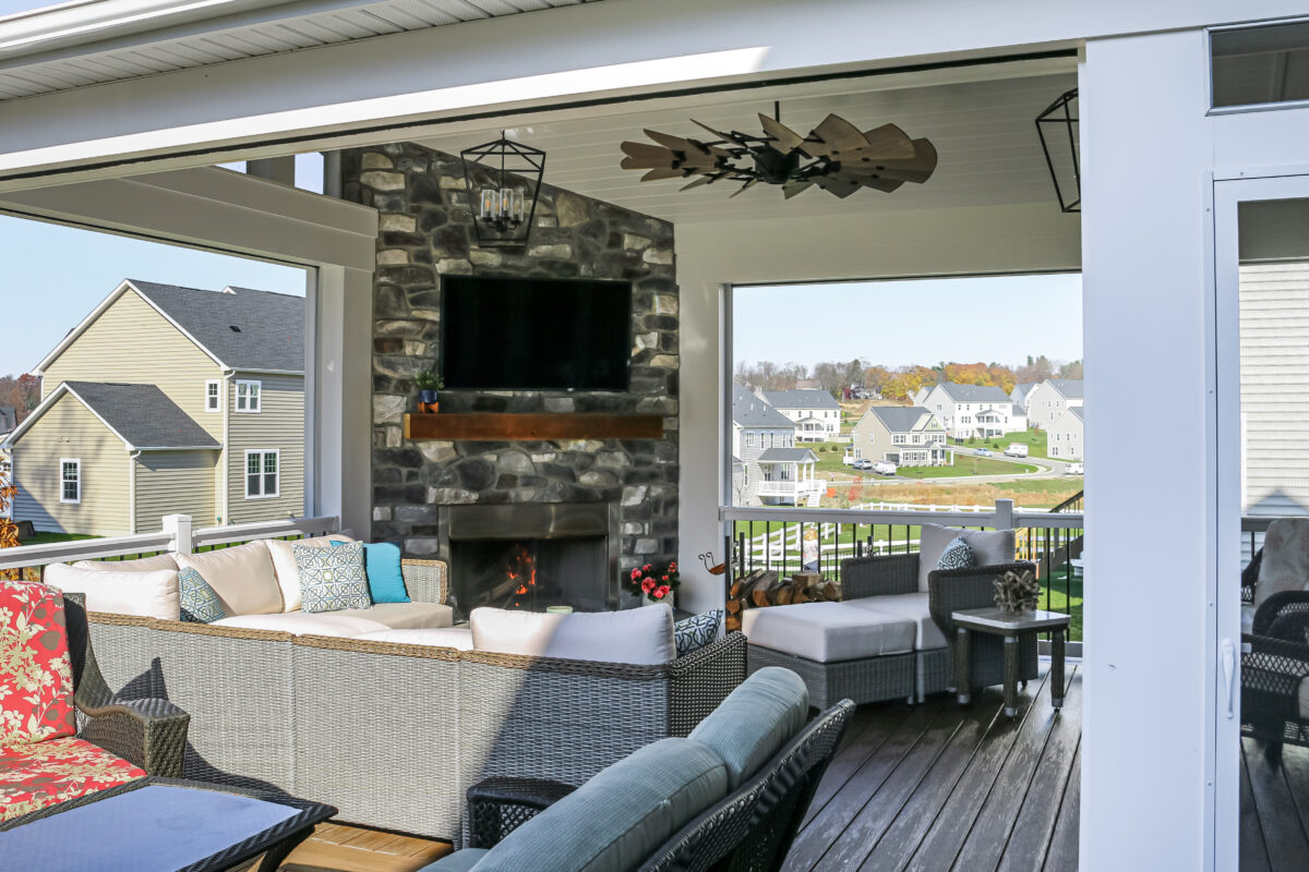 Covered TimberTech Deck with Phantom Screens - West Chester, PA ...