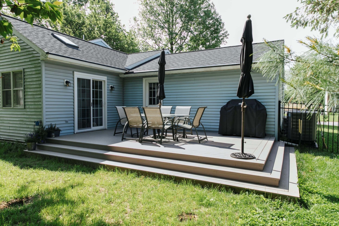 Ground-Level Deck With Waterfall Stairs - East Petersburg, PA ...