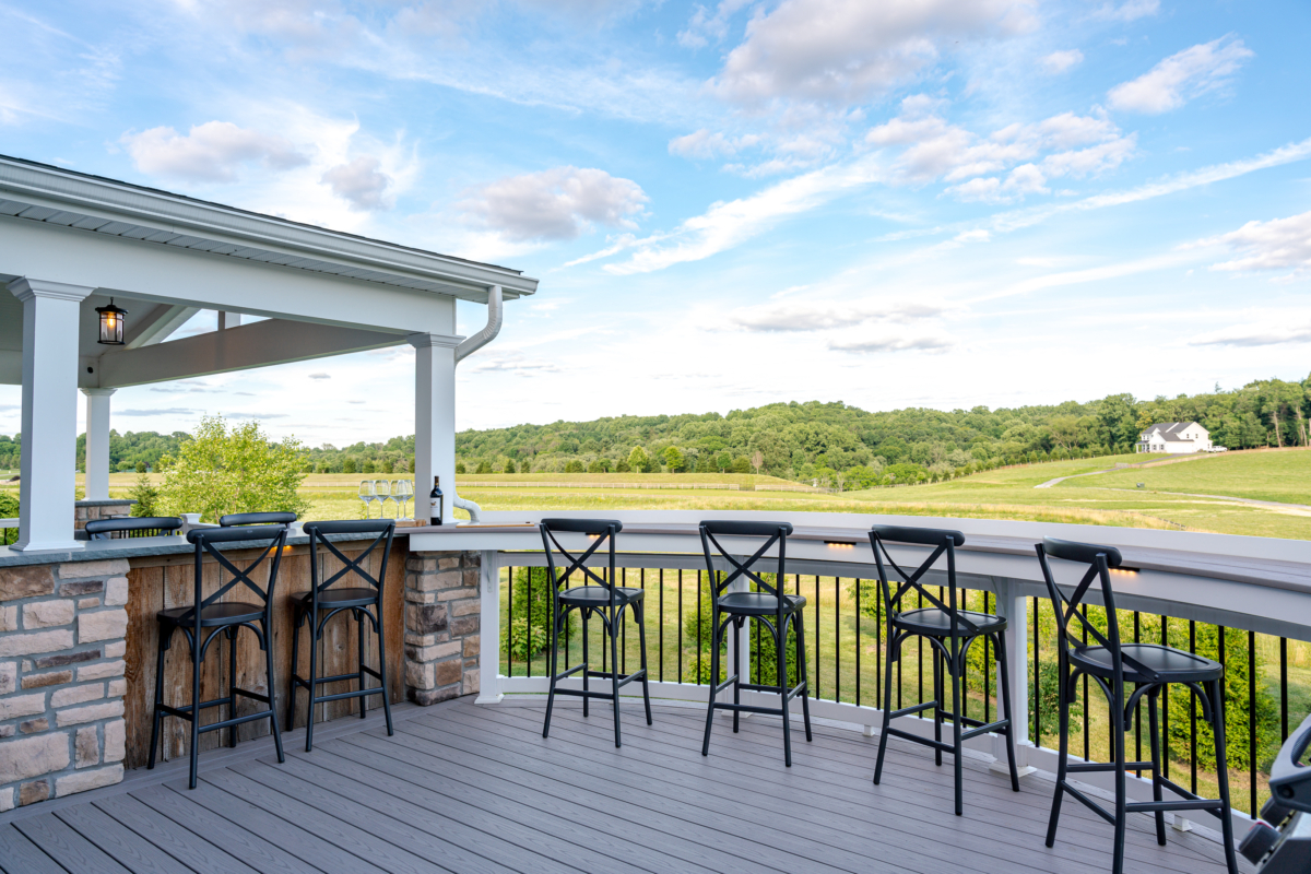 TimberTech Deck with Curved Bar Top - Downingtown, PA - Integrous ...
