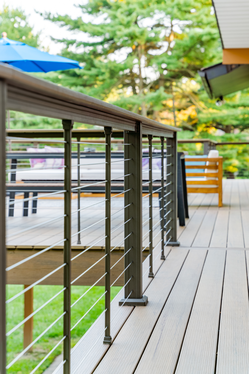 Modern Deck with Cable Railing - Hockessin, DE - Integrous Fences and Decks