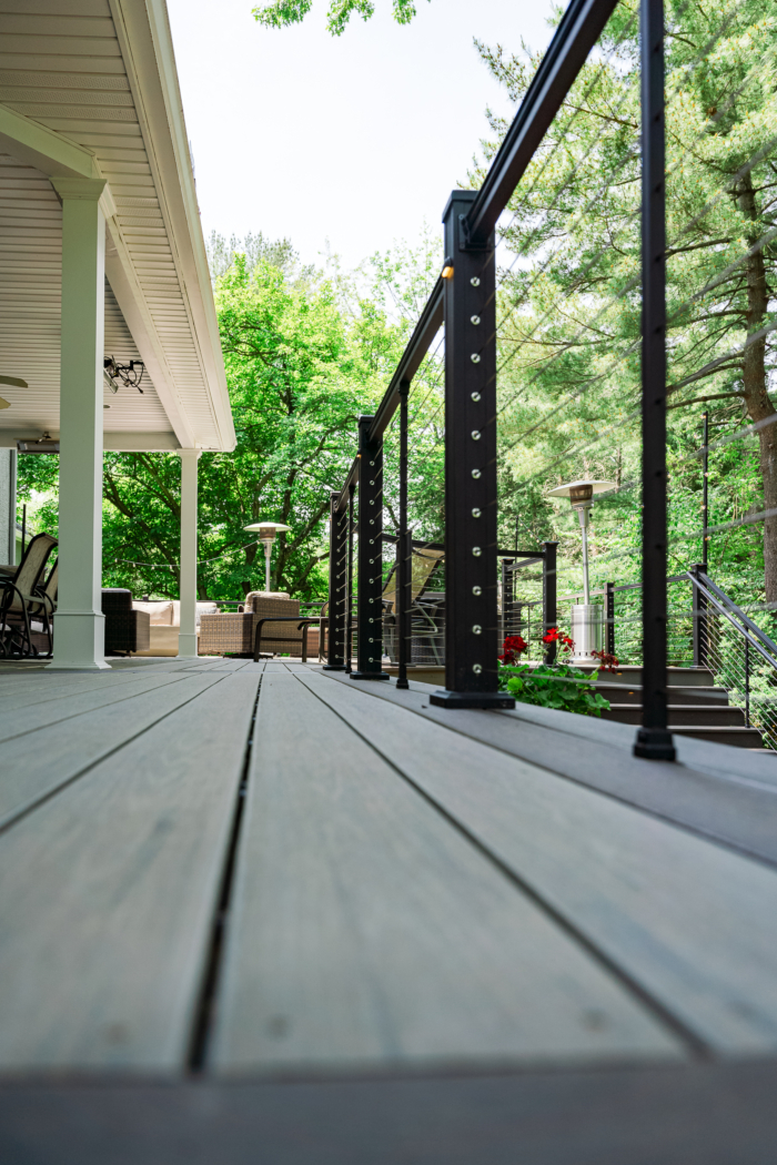 Large Open Deck with Curved Railing in Gladwyne, PA - Integrous Fences ...